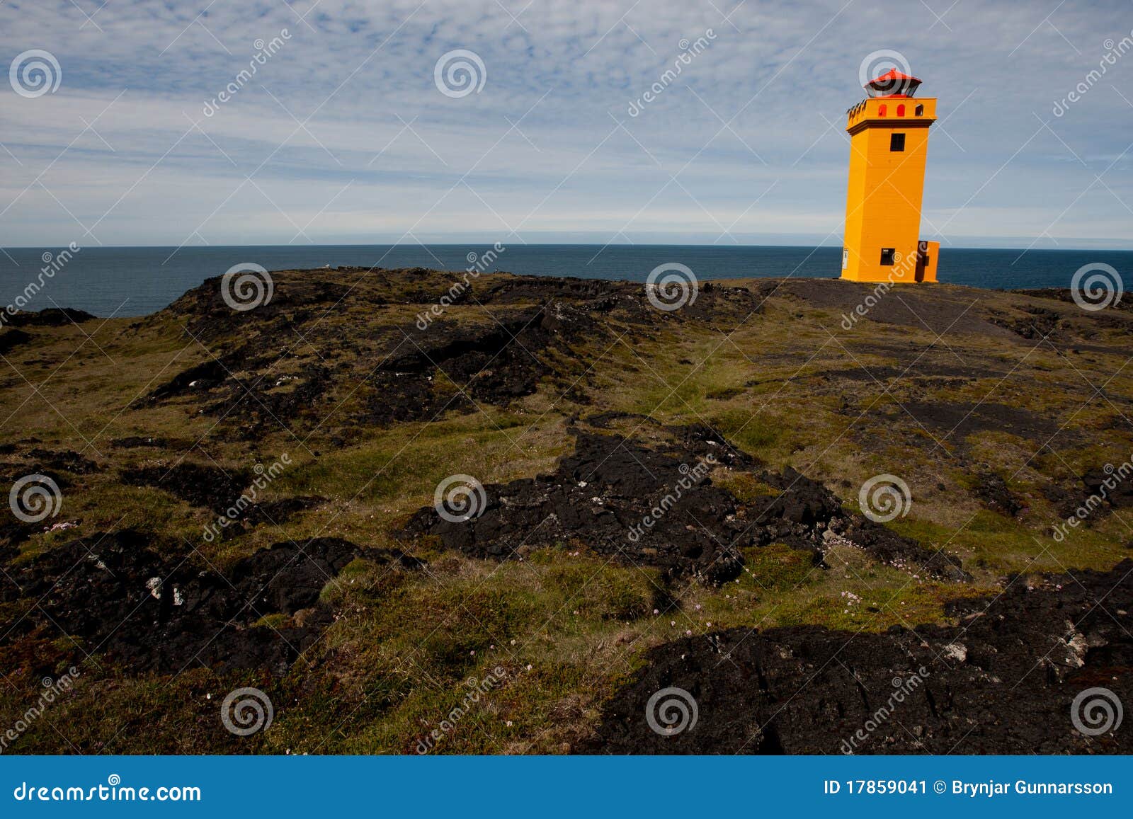 Yellow Lighthouse in Iceland Stock Image - Image of tower, scenic: 17859041