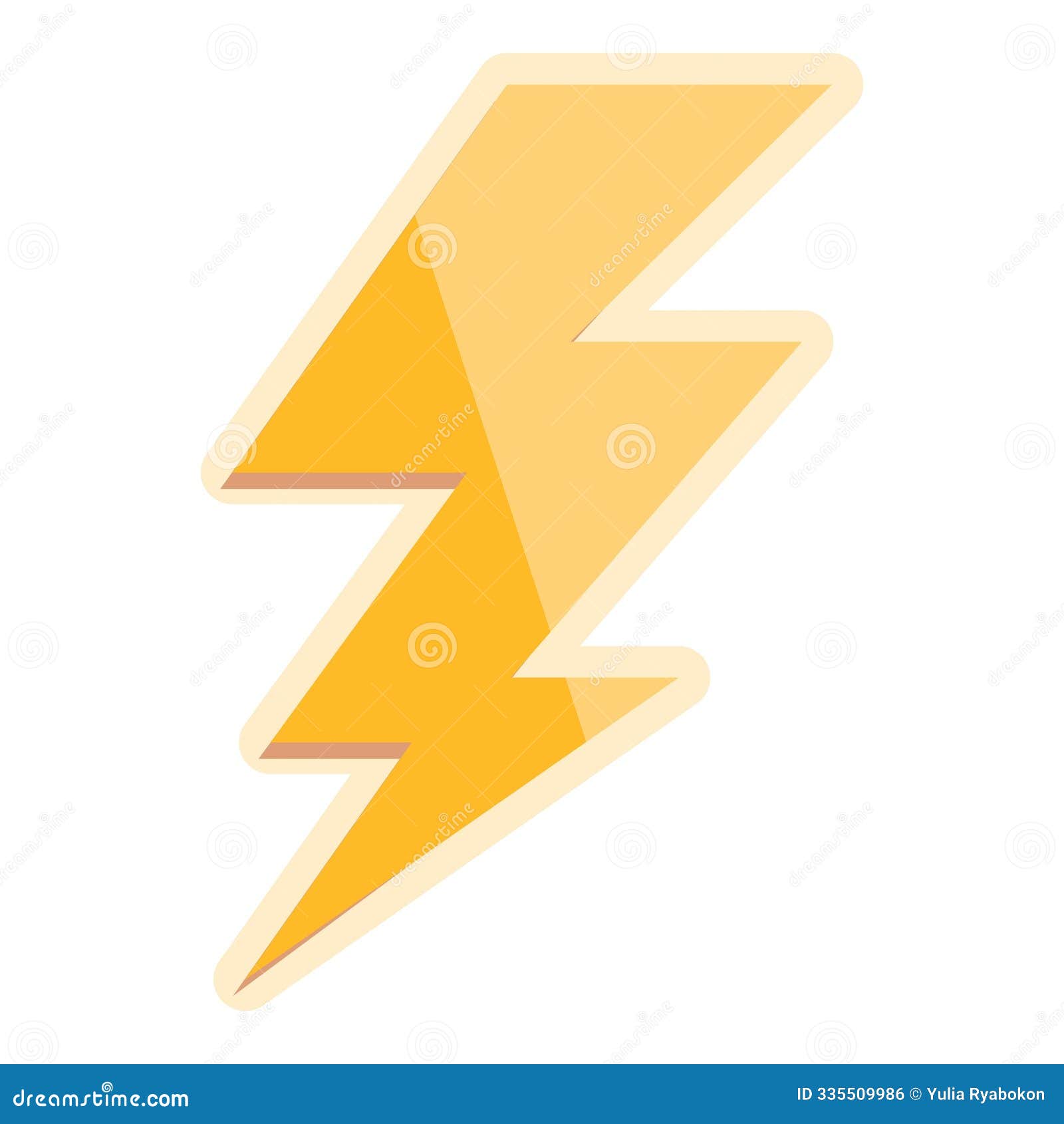 Yellow Lightning Bolt Striking from Top Left Corner Stock Vector ...