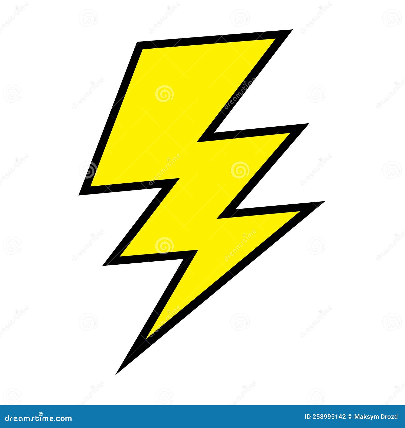 Yellow Lightning Bolt Icon, Vector Illustration. Stock Vector ...