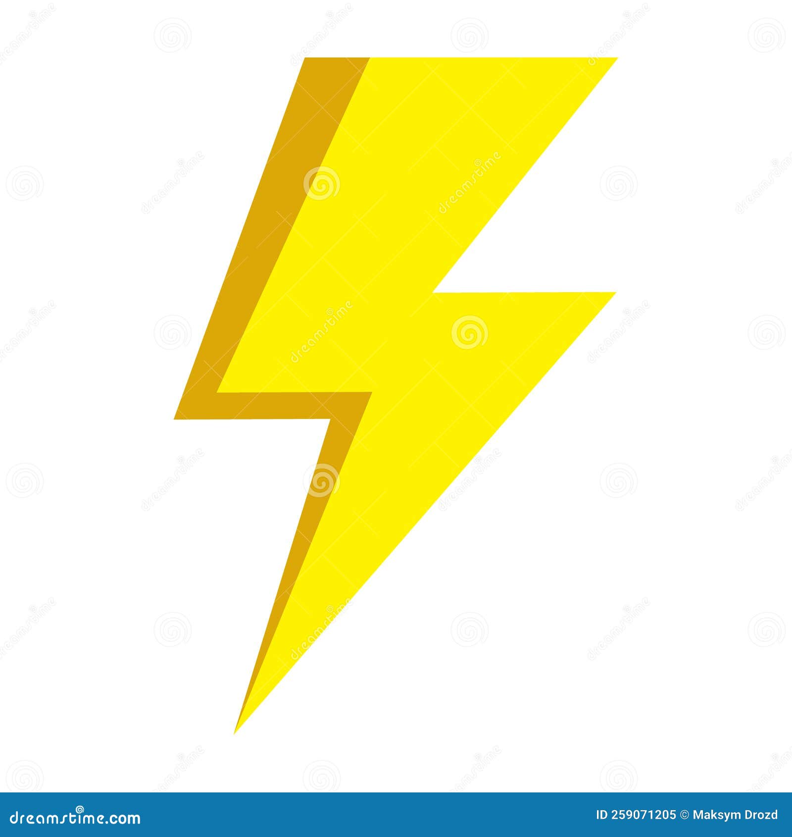 Yellow Lightning Bolt Icon, Vector Illustration. Stock Vector ...