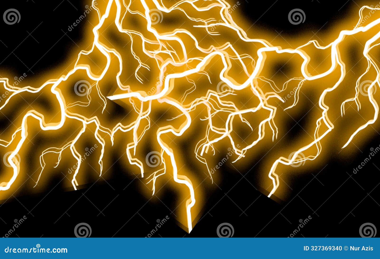 Yellow Lightning Flashes. Electric Lightning, Flashes of Light ...