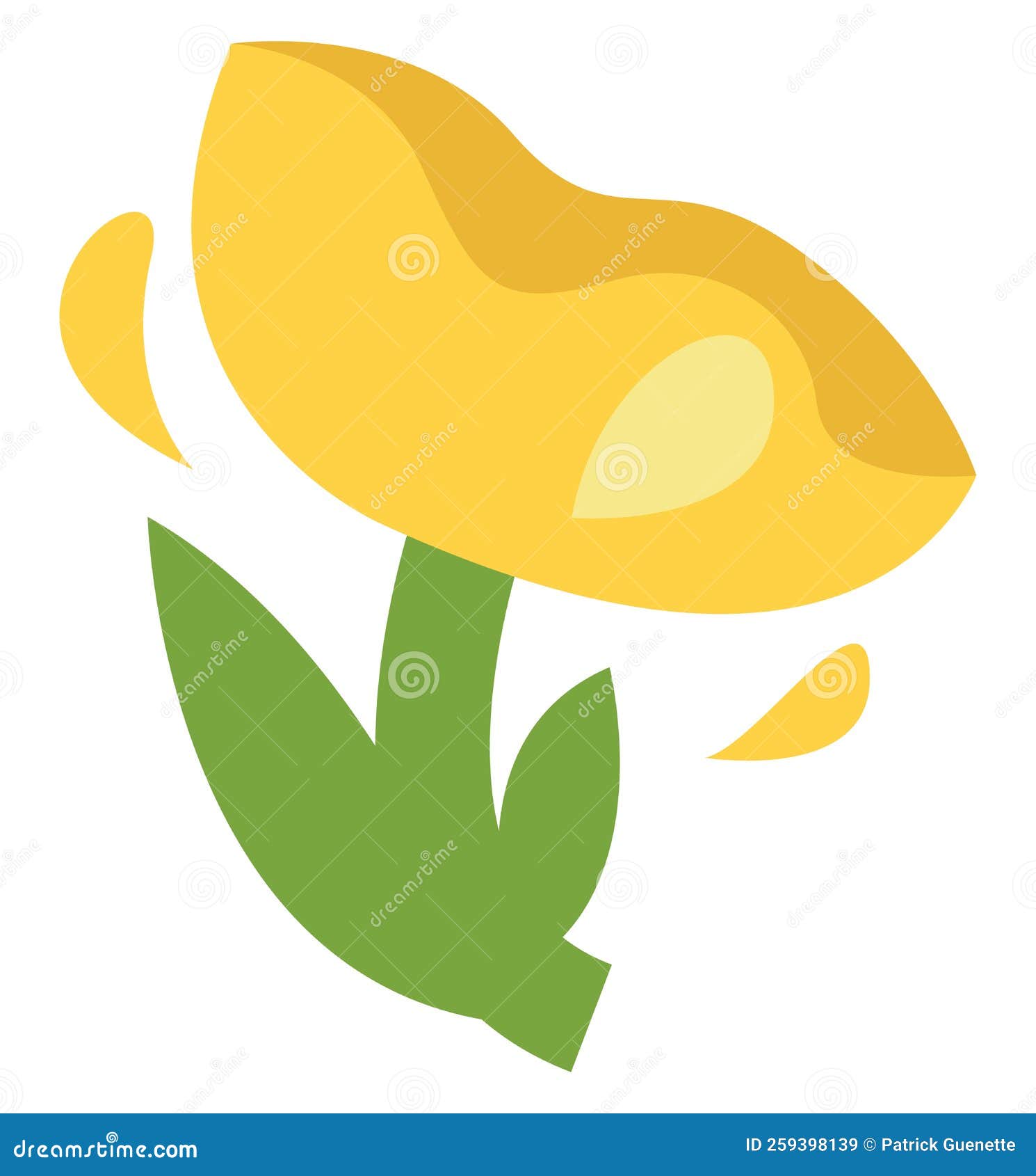 Yellow lily flower, icon stock vector. Illustration of blossom - 259398139