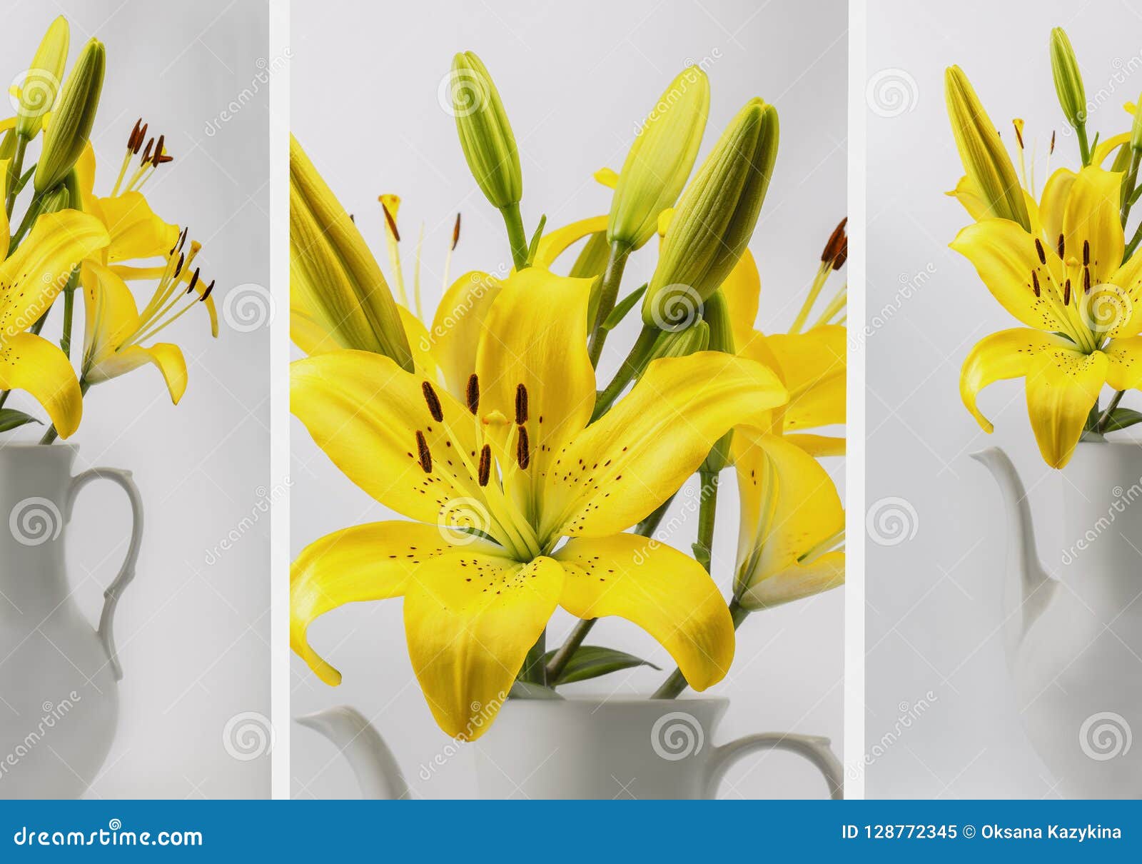 Yellow Lily Flowers Collage Stock Image - Image of water, collage ...