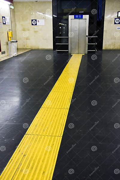 Yellow line stock image. Image of railway, metro, black - 8566567
