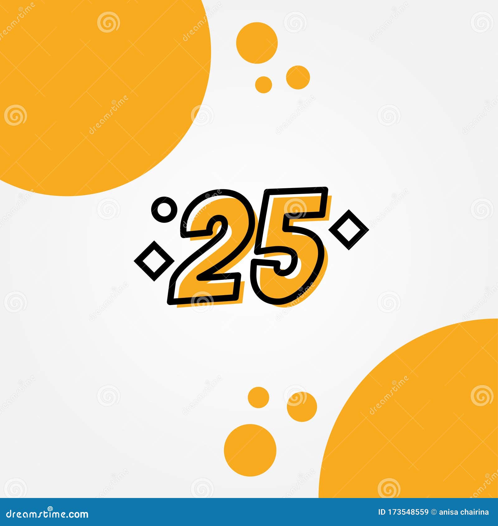 25 Yellow Line Anniversary Numbers Design Stock Vector - Illustration ...