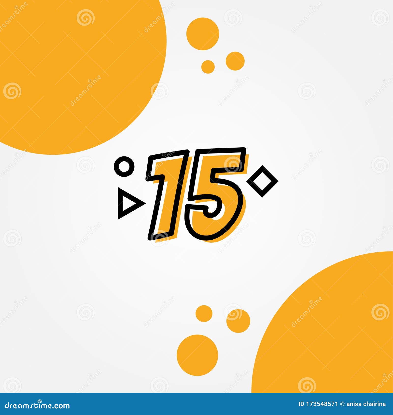15 Yellow Line Anniversary Numbers Design Stock Vector - Illustration ...