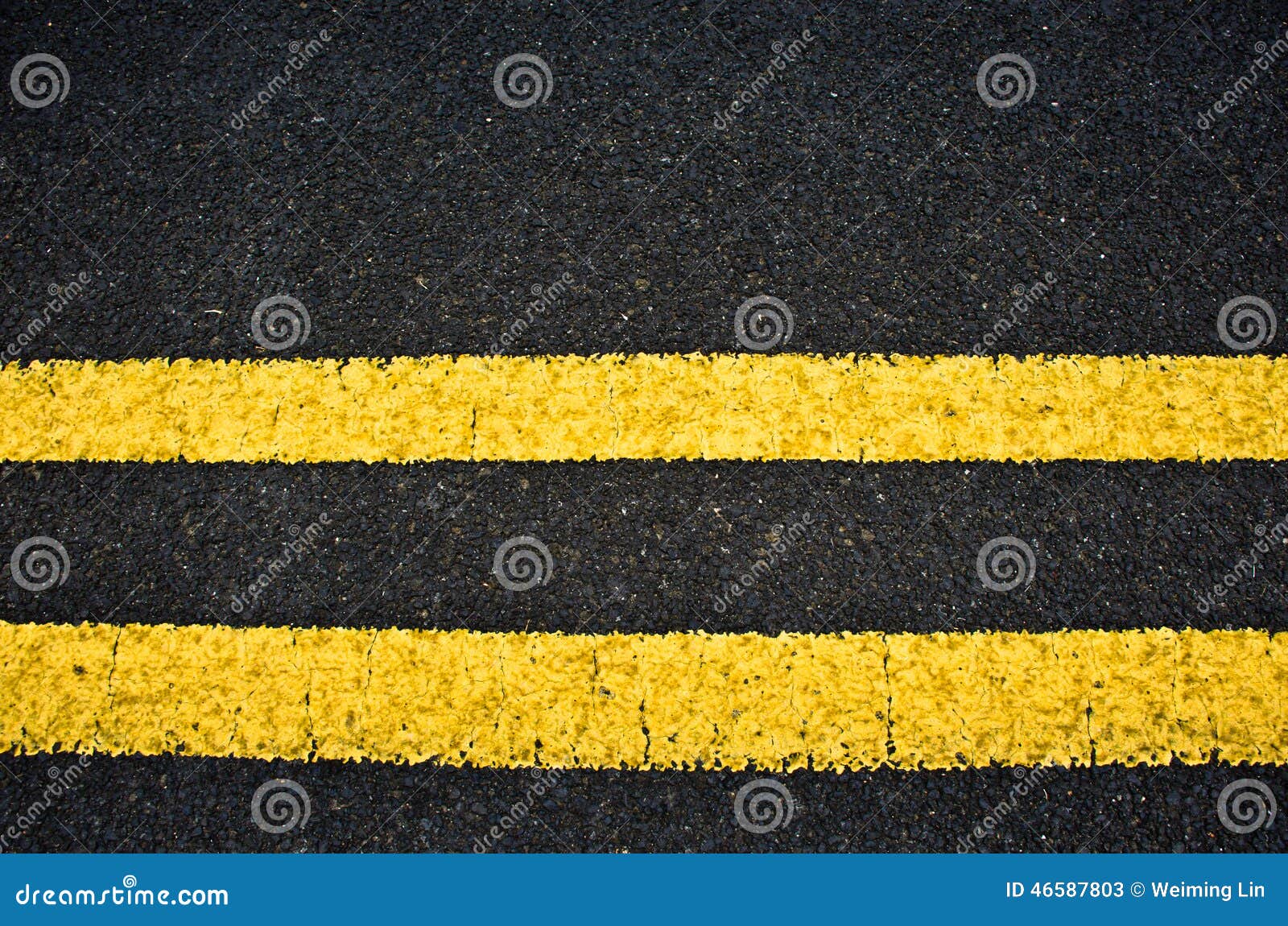 Yellow line on asphalt. stock image. Image of paved, surface - 46587803
