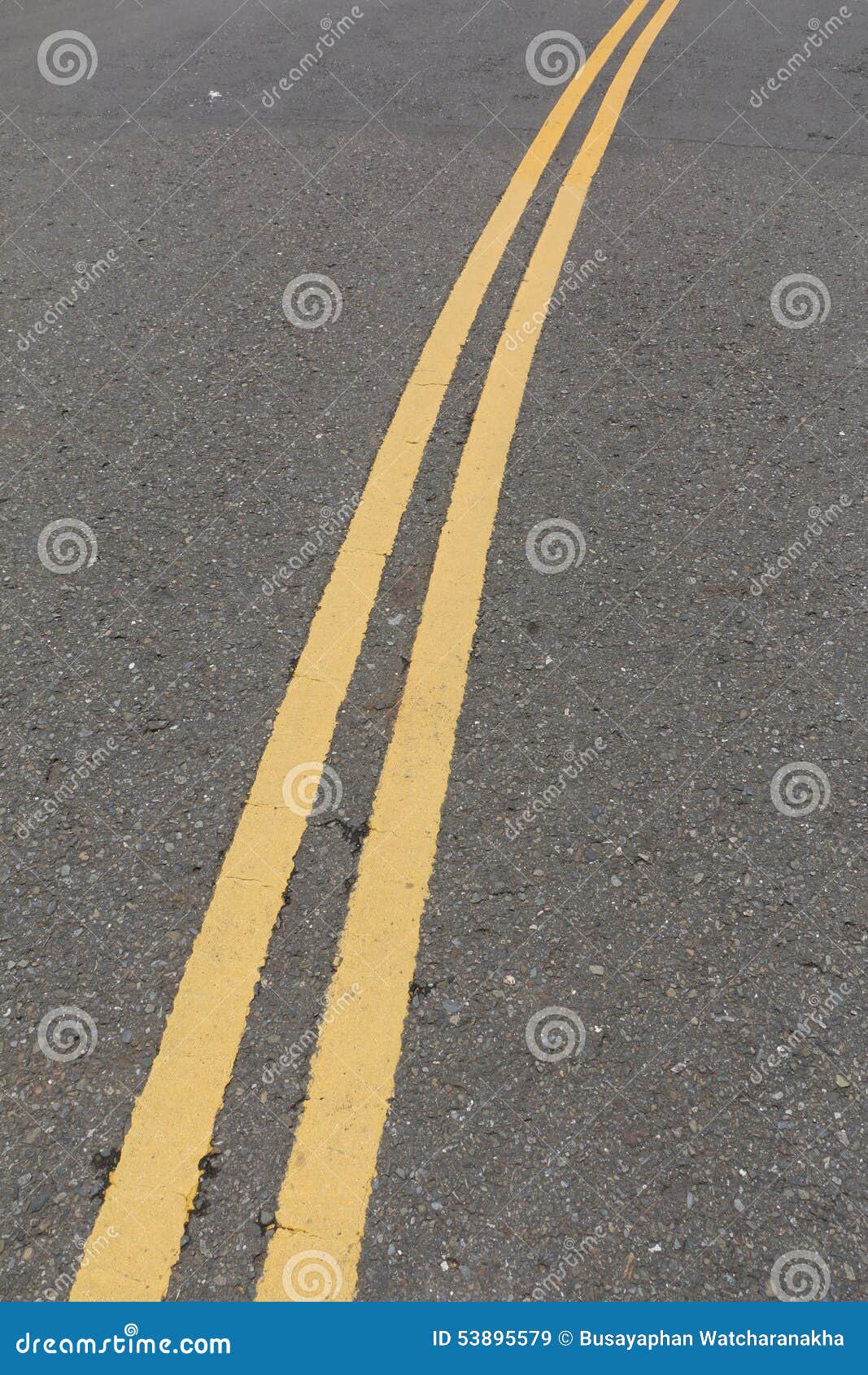Yellow Line on Asphalt Road Stock Image - Image of double, highway ...