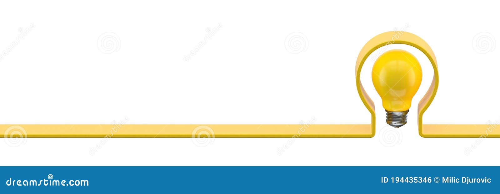 Yellow Line and Yellow Light Bulb 3D Stock Illustration - Illustration ...