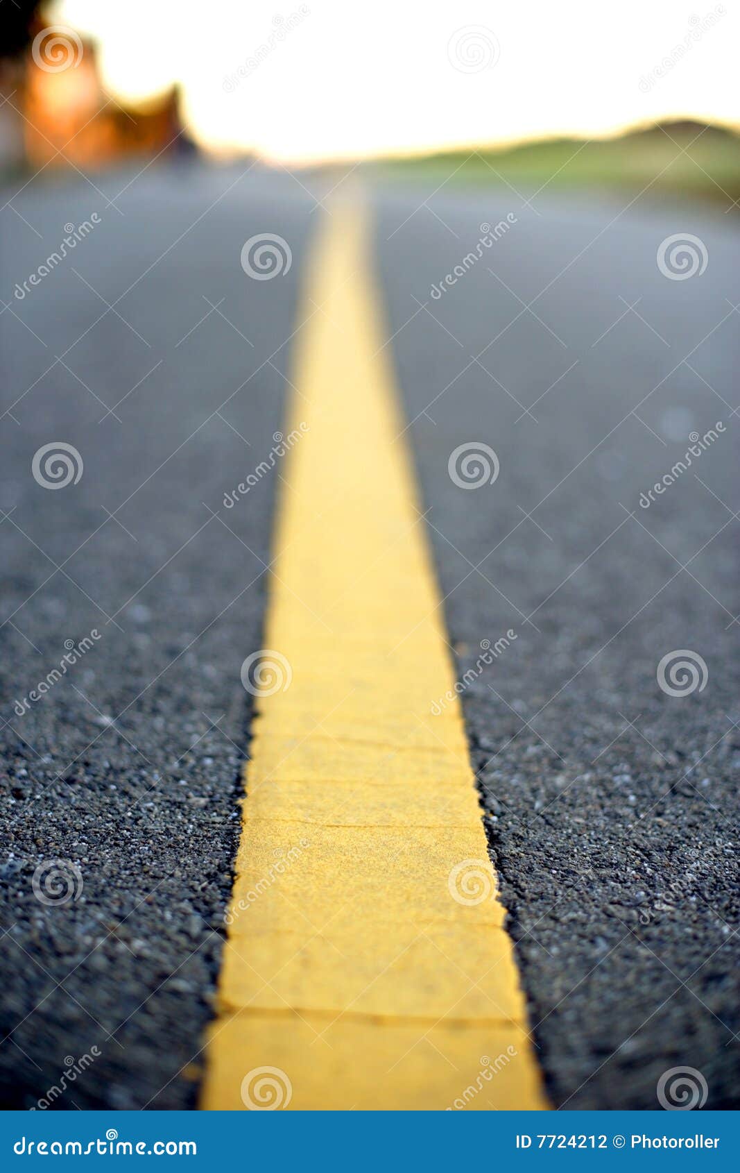 Yellow line in road stock photo. Image of empty, outdoors - 7724212