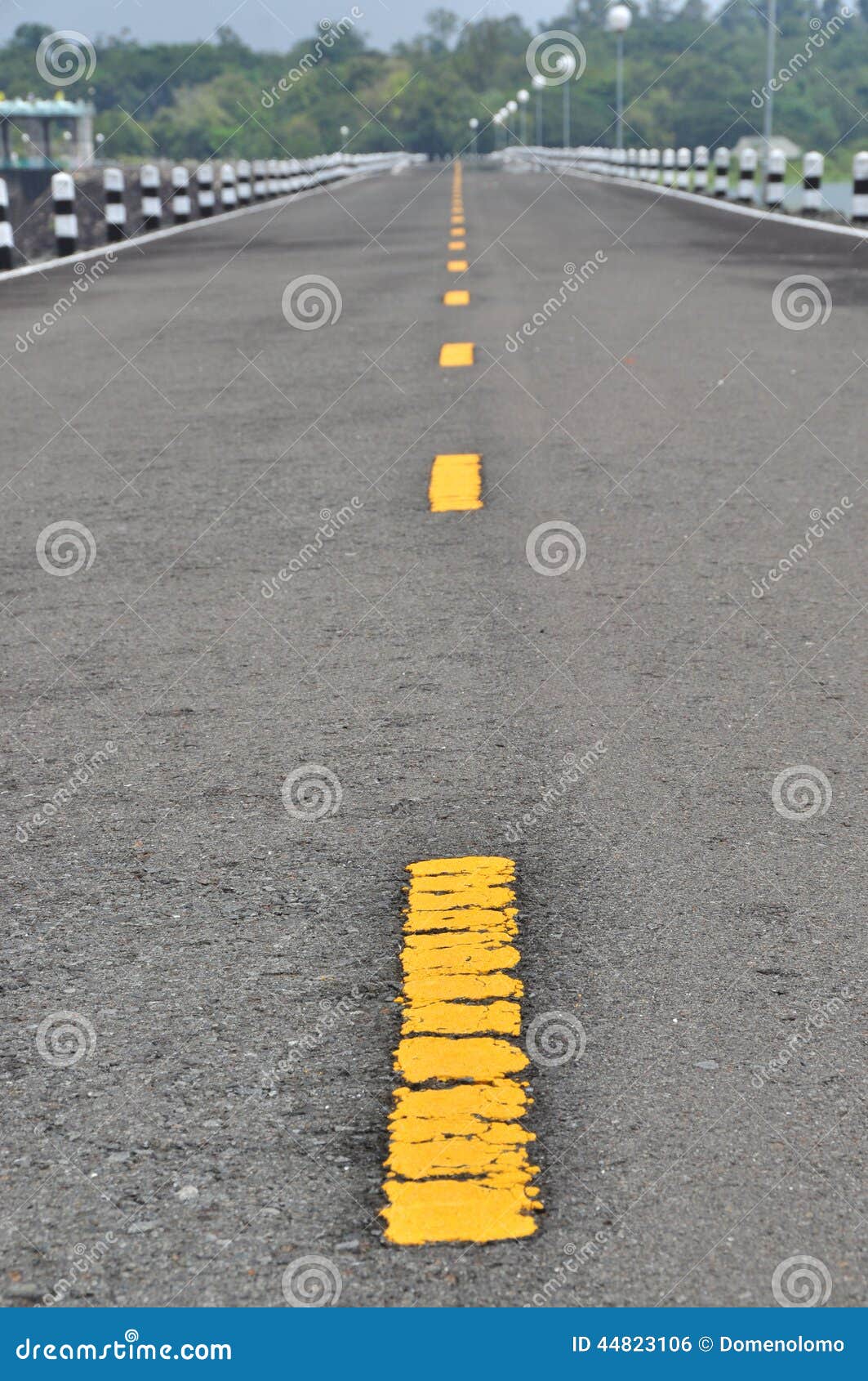 Yellow line on road stock photo. Image of cloud, grunge - 44823106