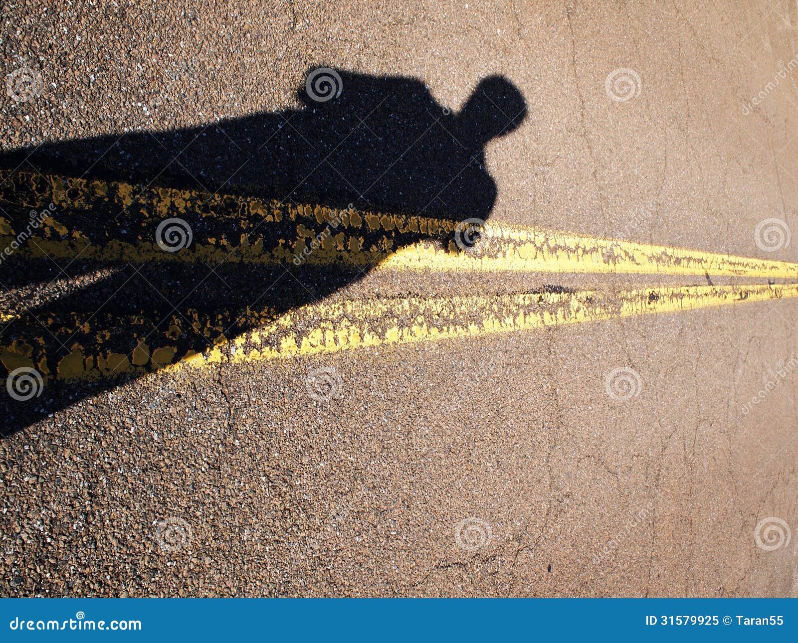 Yellow Line on the Road and Shadow Stock Image - Image of industry ...
