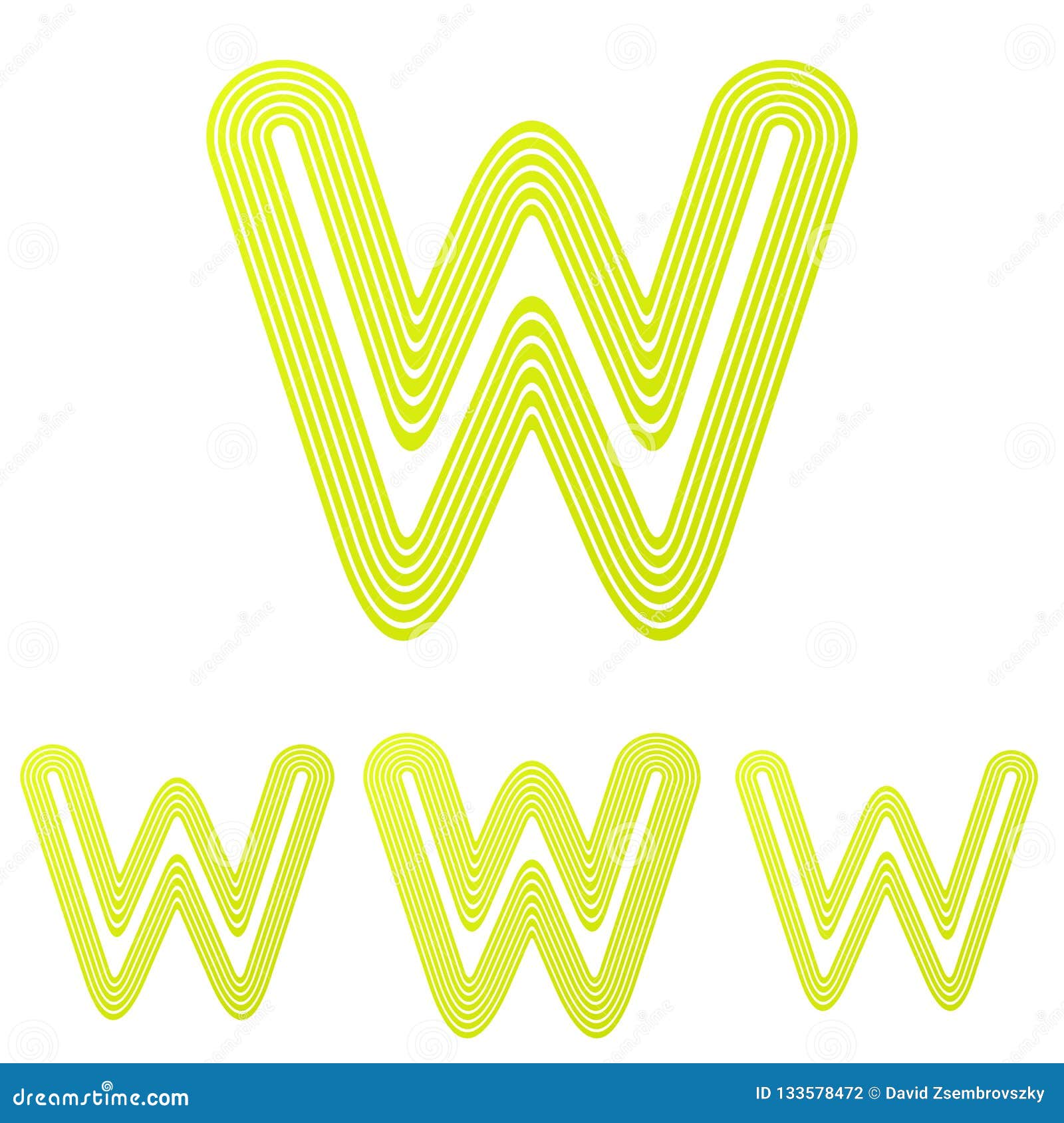 Yellow Line W Logo Design Set Stock Vector - Illustration of business ...