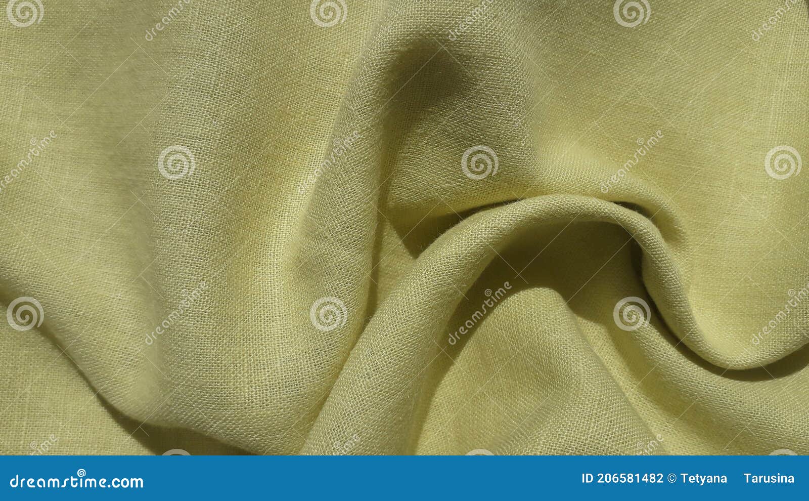 Yellow linen fabric. stock photo. Image of style, petal - 206581482