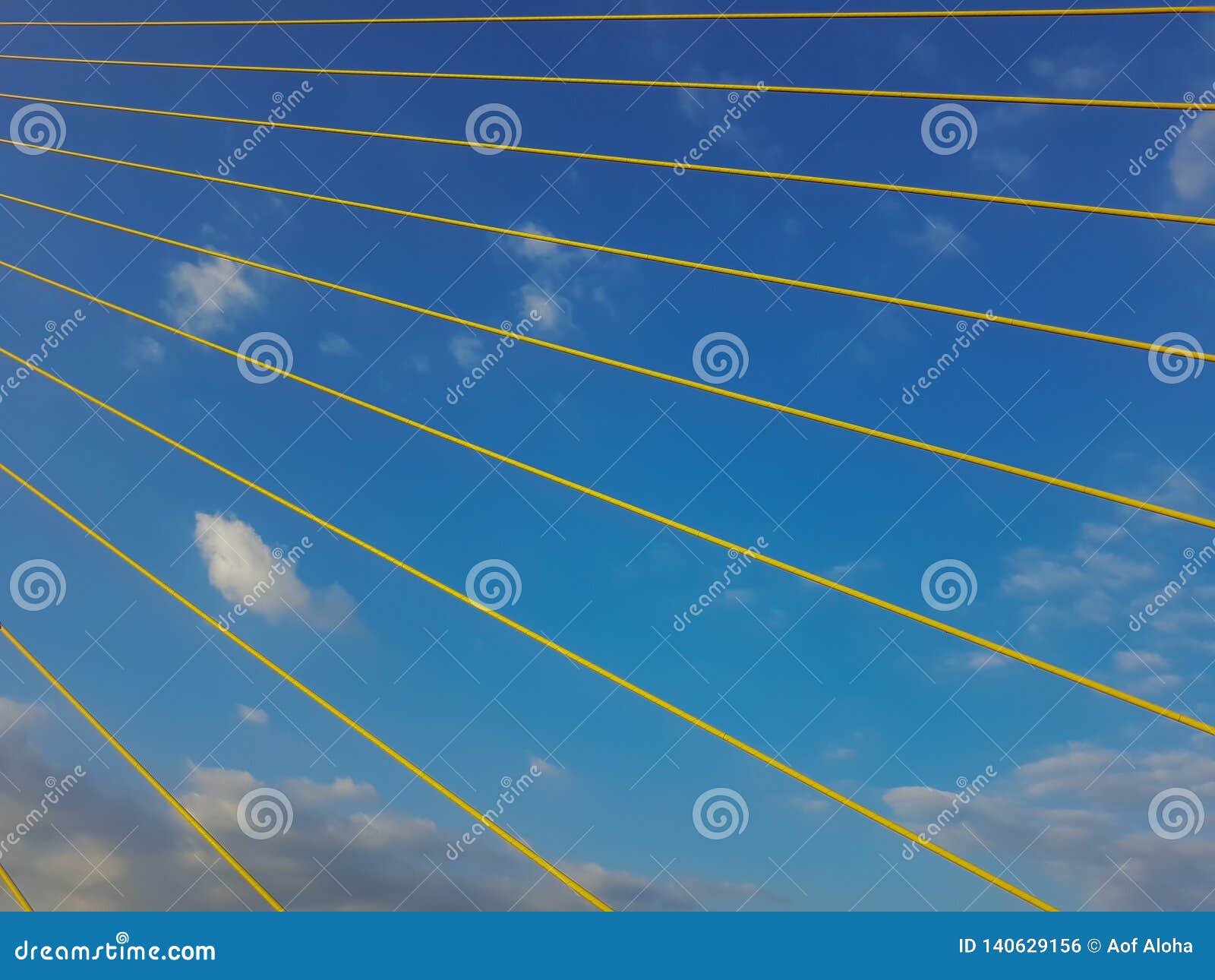 Yellow lines and blue sky. stock photo. Image of skyabstract - 140629156