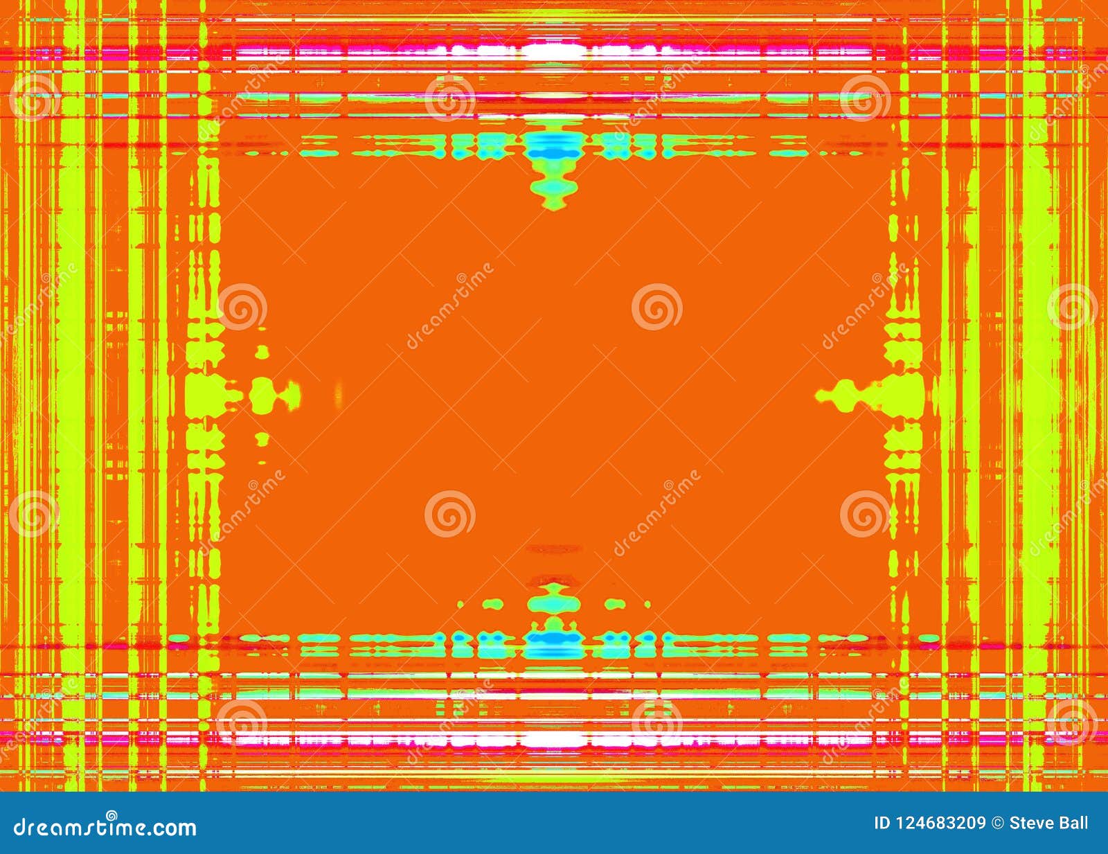 Yellow Lines Border on an Orange Background Stock Illustration ...