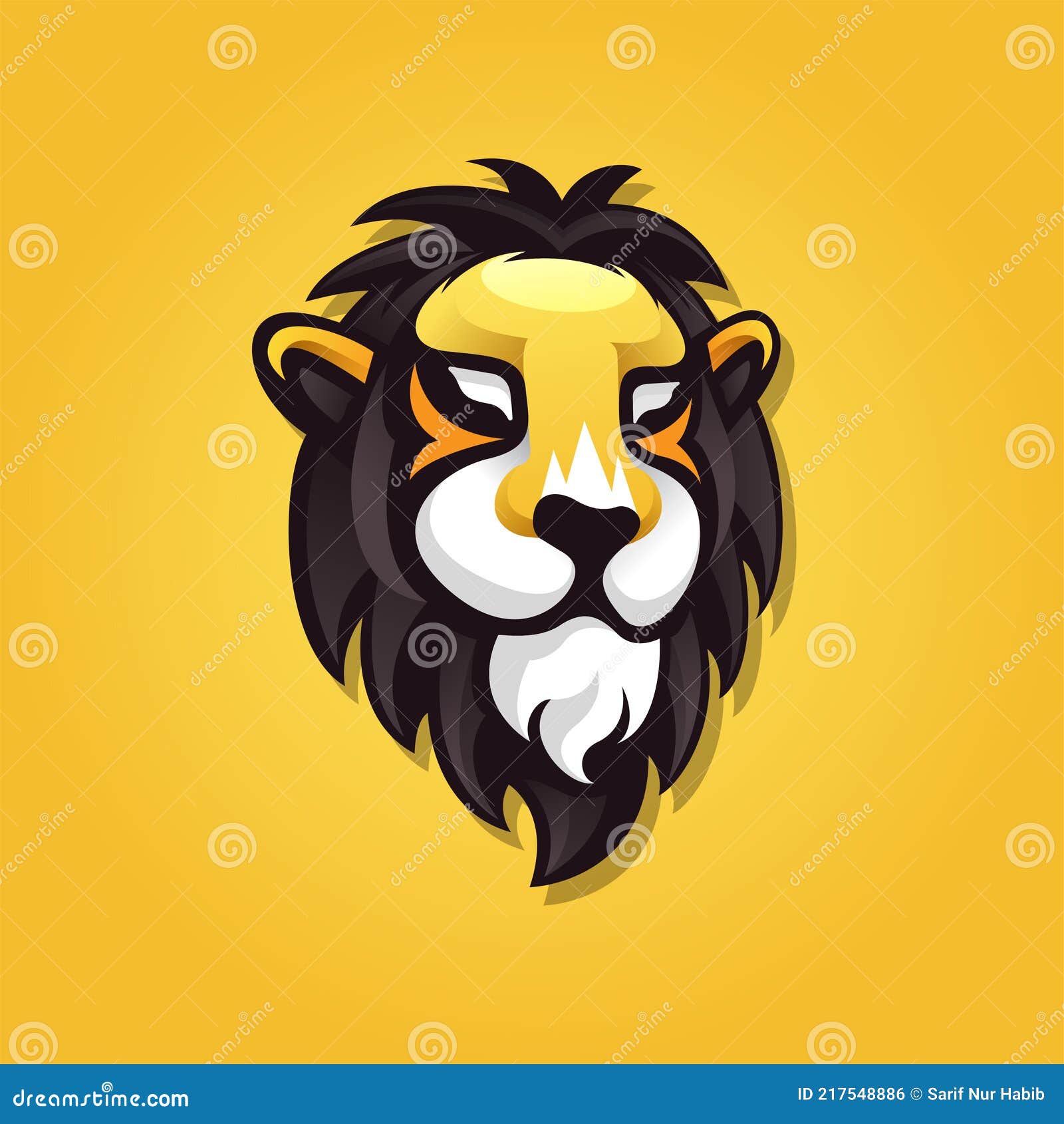 Yellow Lion Logo Design Template Illustration Stock Vector ...