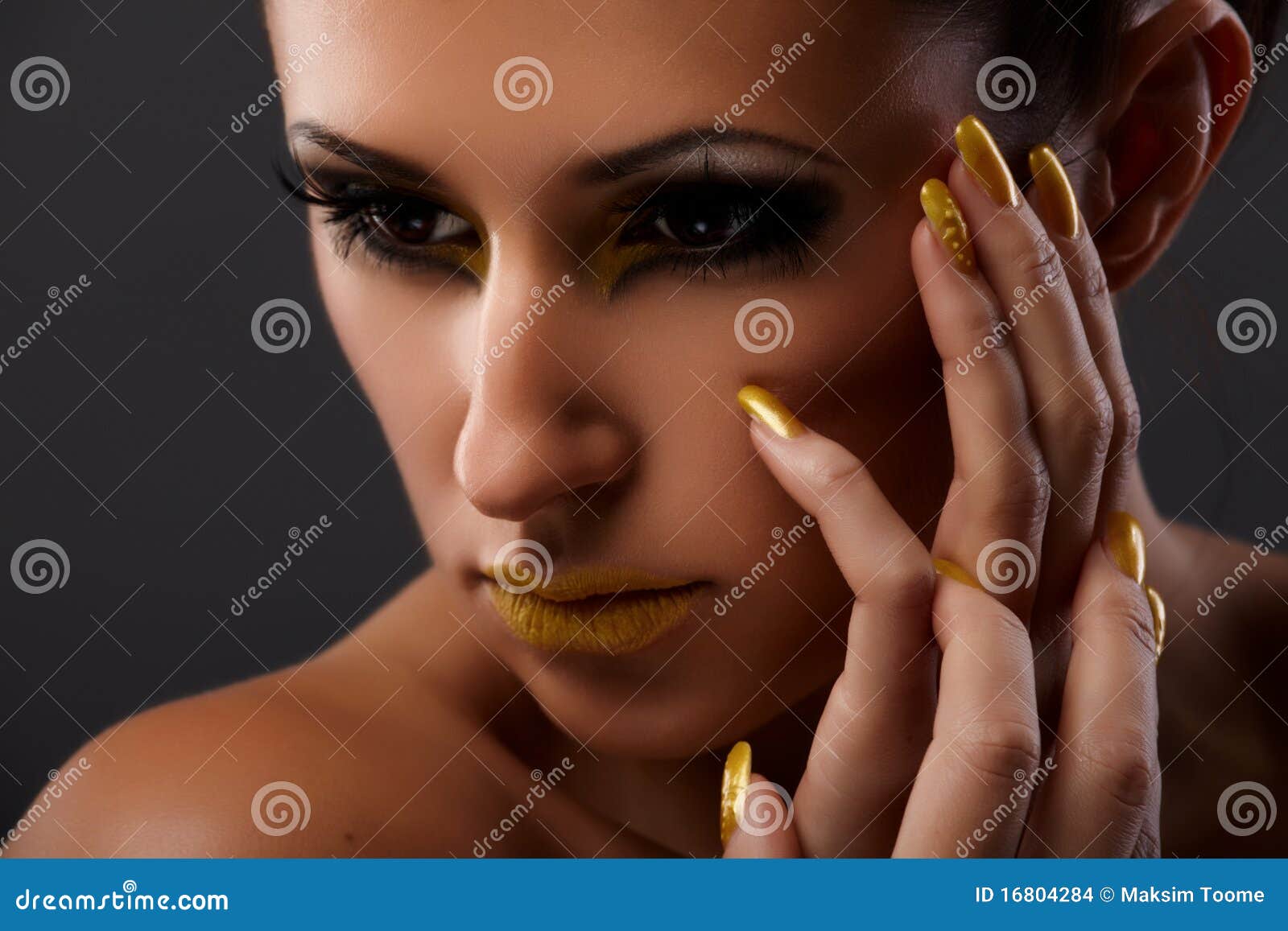 Yellow lips stock photo. Image of cosmetics, lady, healthy - 16804284