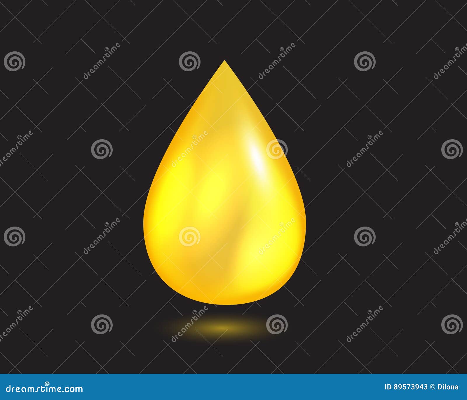 Yellow Liquid Oil Falling Drop. Vector Illustration. Stock Vector ...