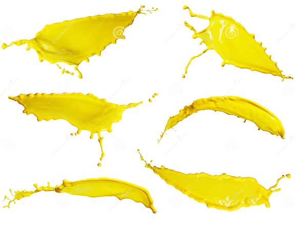 Yellow Liquid Splash Collection Stock Photo - Image of collection, pour ...