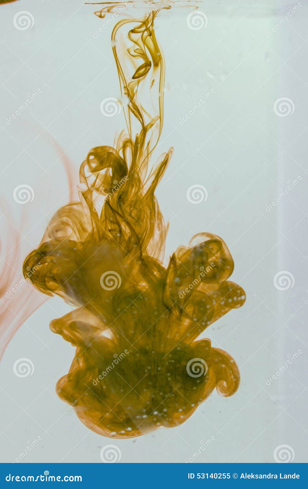 Yellow liquid in water stock image. Image of abstract - 53140255