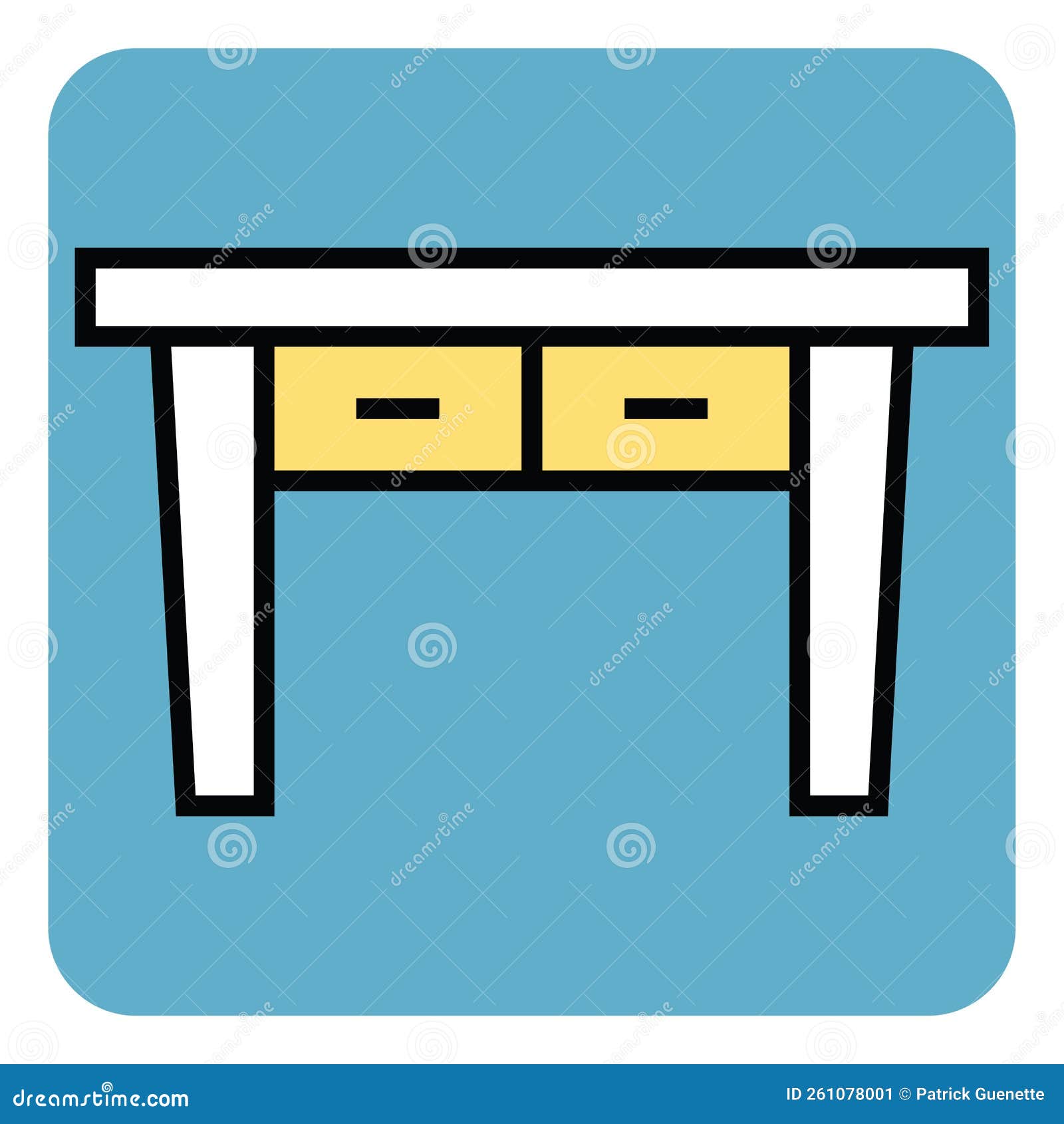Yellow Living Room Table, Icon Stock Vector - Illustration of window ...