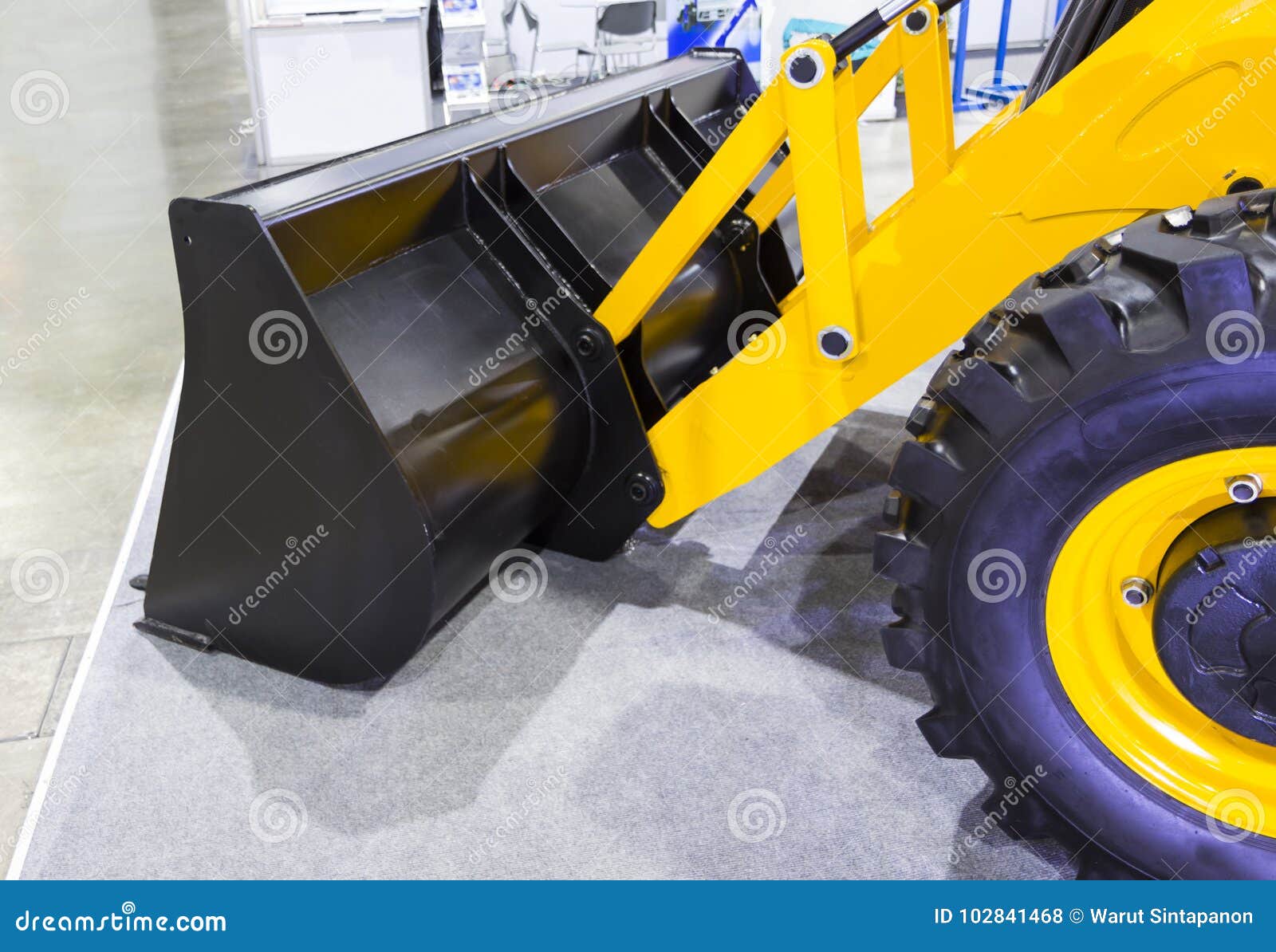 Yellow loader tractor stock photo. Image of industry - 102841468