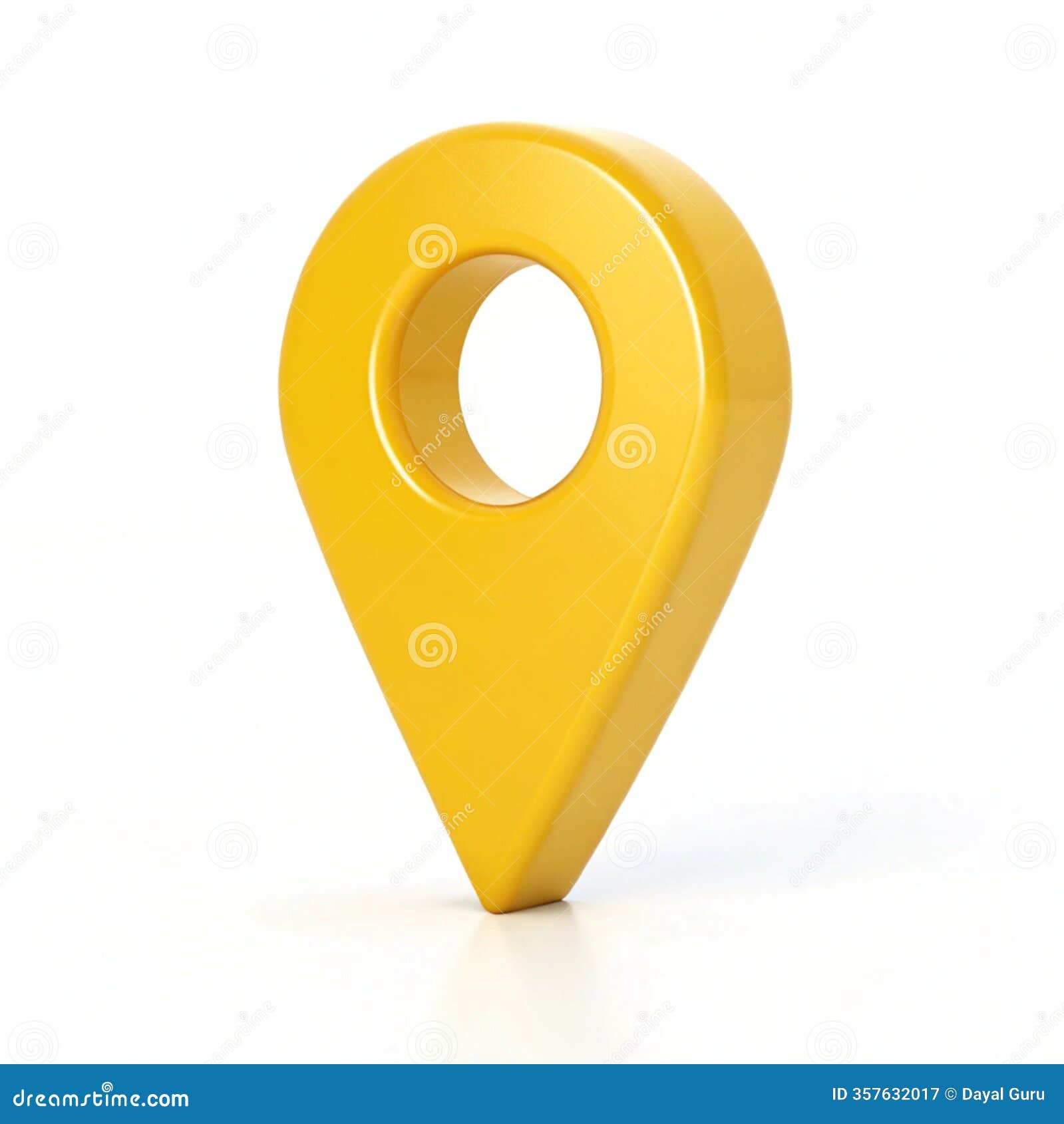 3D Yellow Location Icon With Blue Background Stock Image ...
