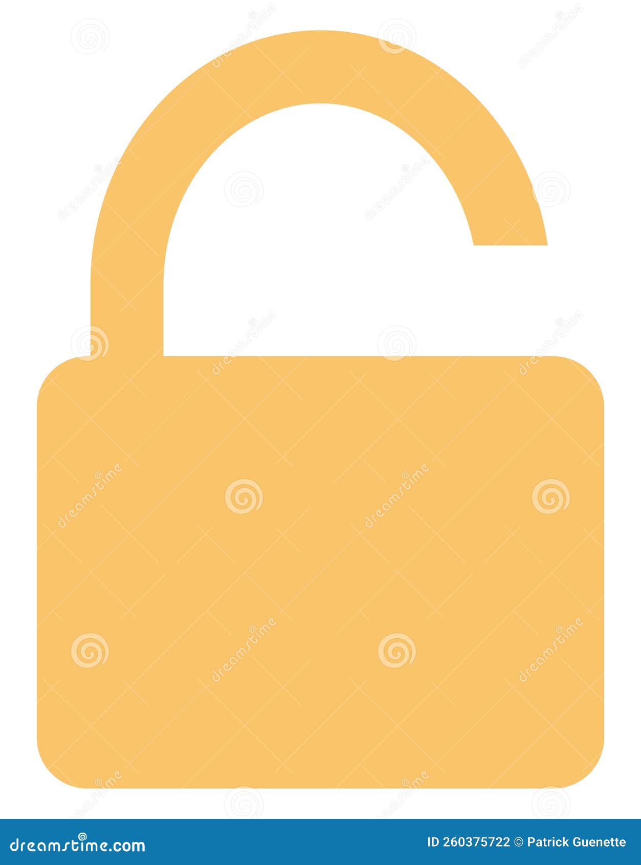 Yellow lock, icon stock vector. Illustration of design - 260375722
