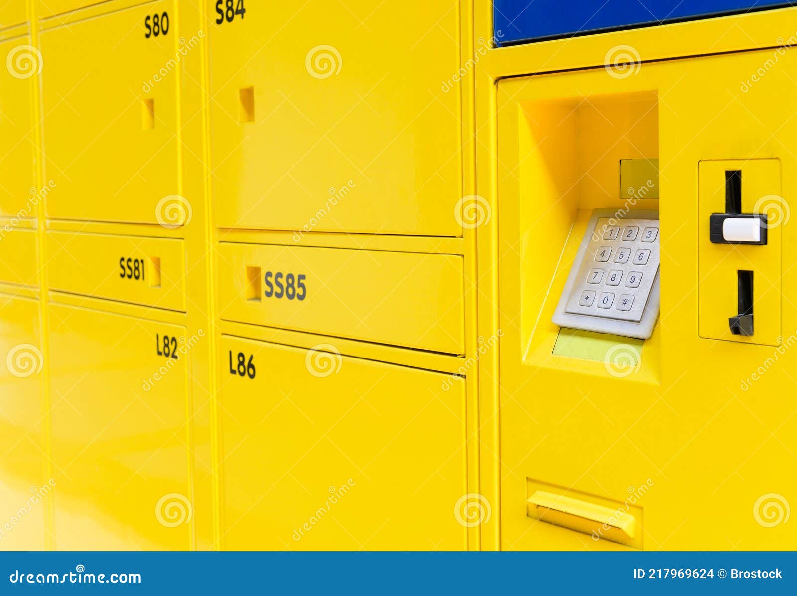 Yellow Lockers With Accessories Stock Photography | CartoonDealer.com ...