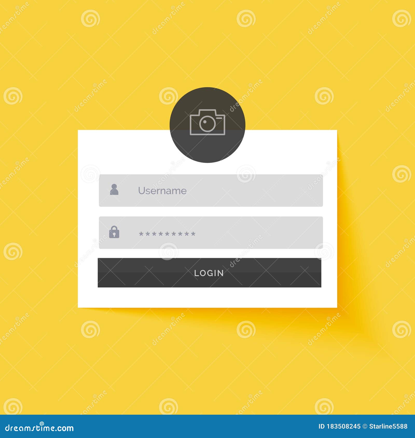 Yellow Login Form Template Design Background Stock Vector ...