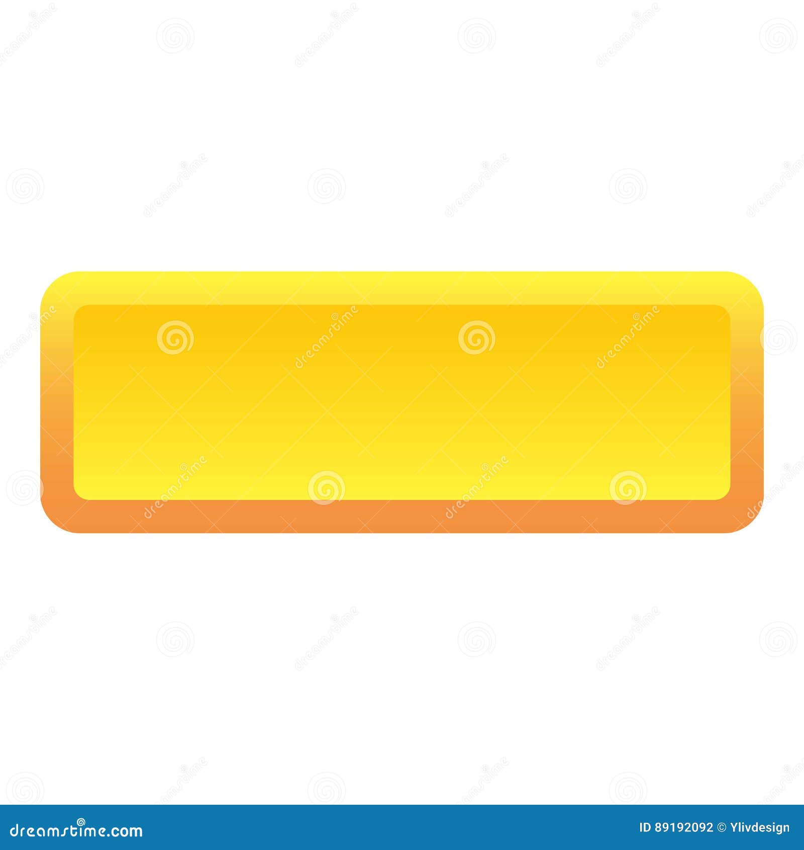 Yellow Long Button Icon, Flat Style Stock Vector - Illustration of icon ...