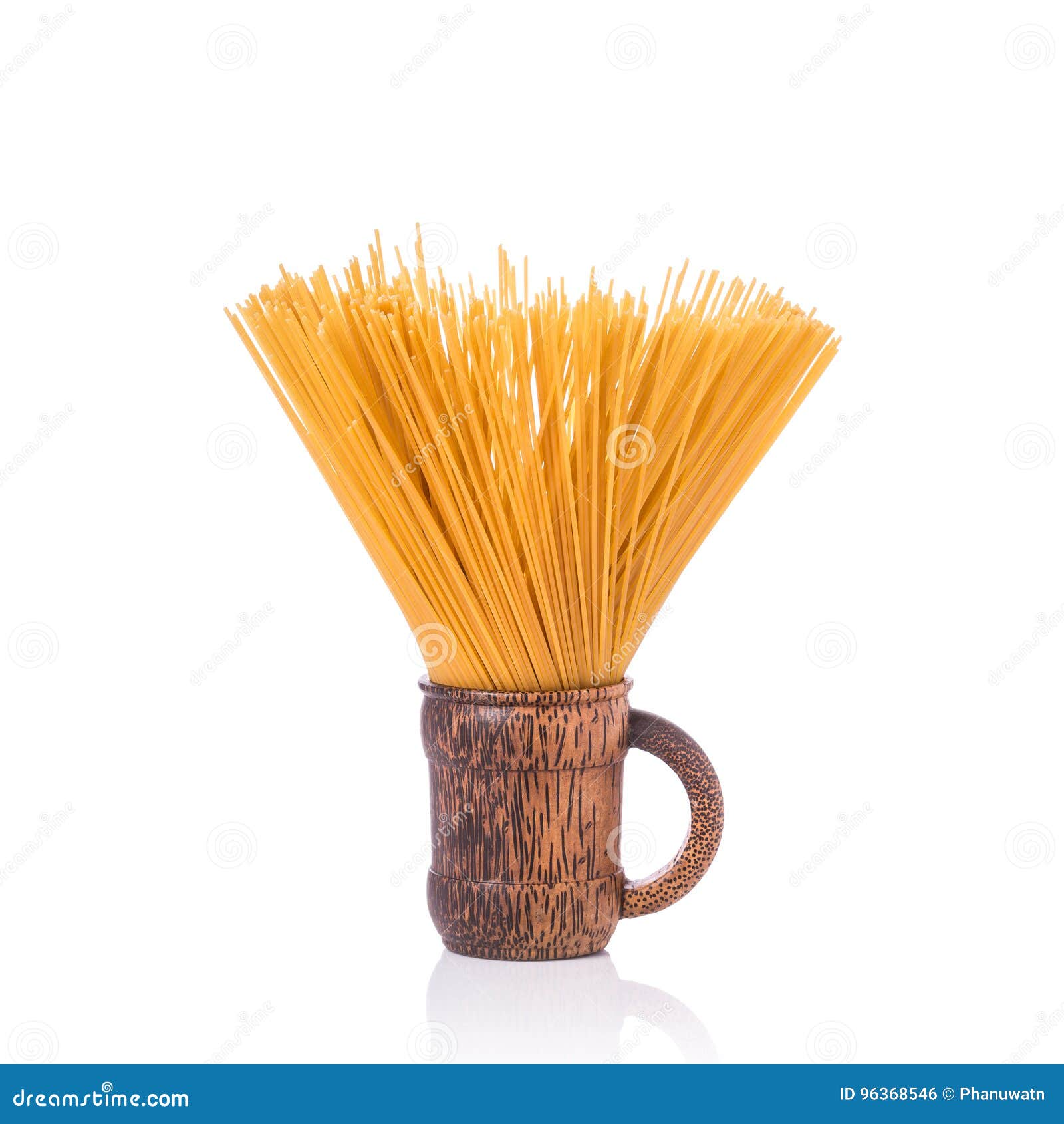 Yellow Long Spaghetti, Raw Spaghetti. Studio Shot Isolated on White ...