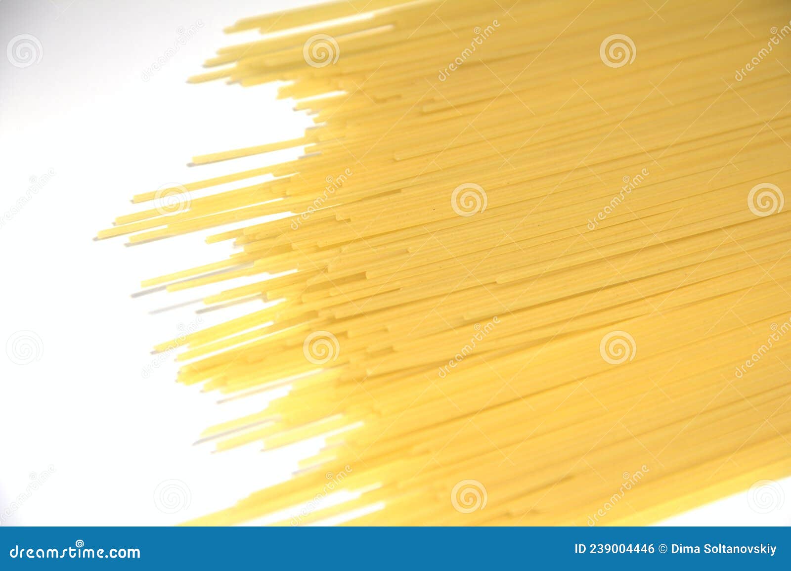 Yellow Long Spaghetti. on a White Background. Stock Photo - Image of ...