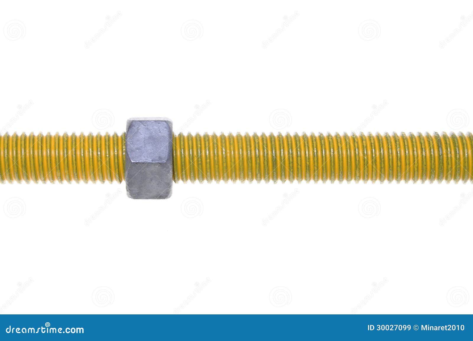 Yellow Long Threaded with Nut Stock Image - Image of accessory ...