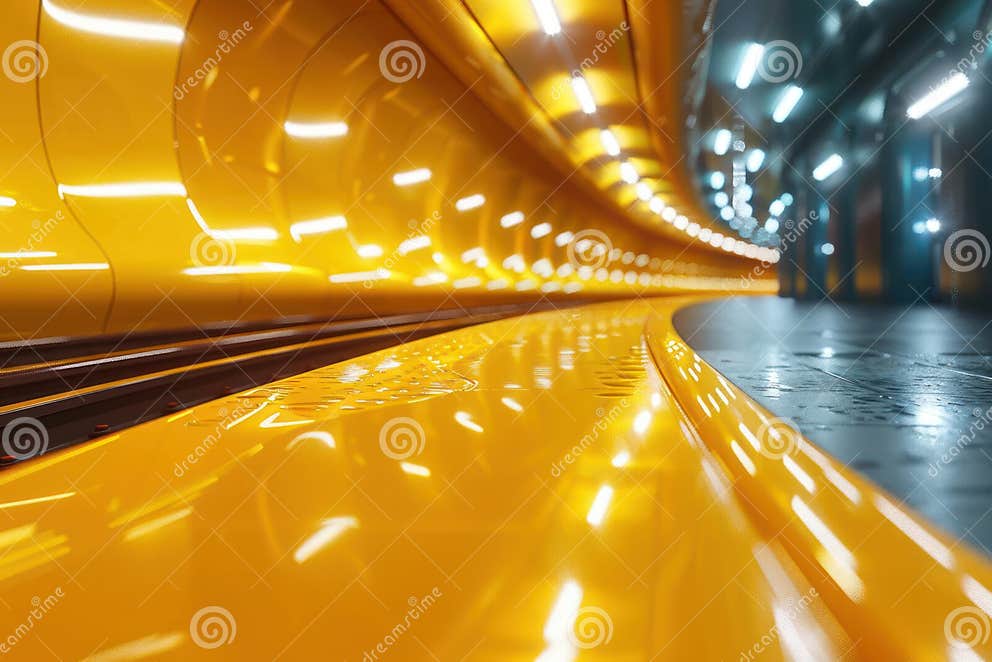 Yellow Loop Line 3D Render - Abstract Geometric Design Element Stock ...