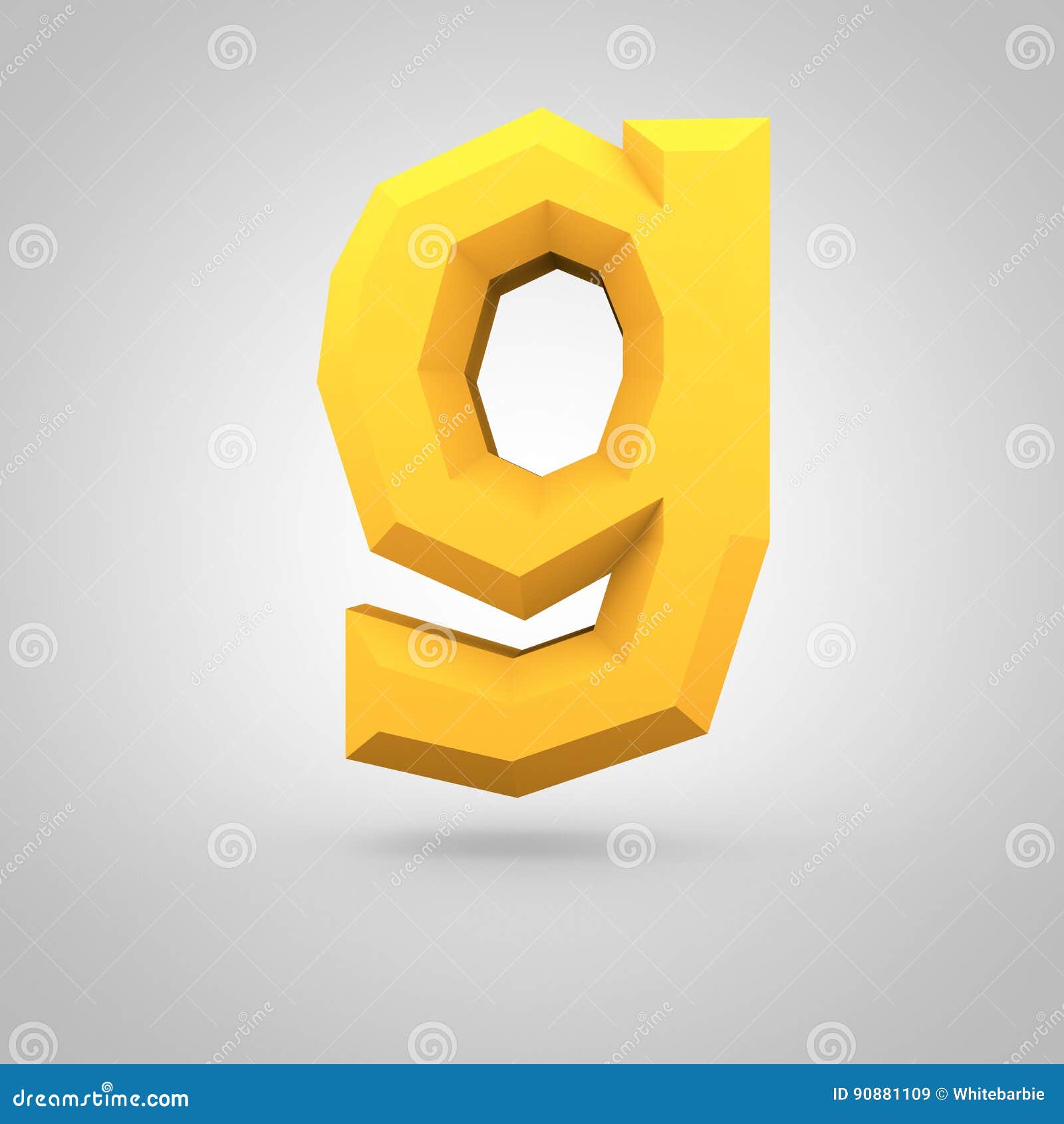 Yellow Low Poly Alphabet Letter G Lowercase Isolated on White ...