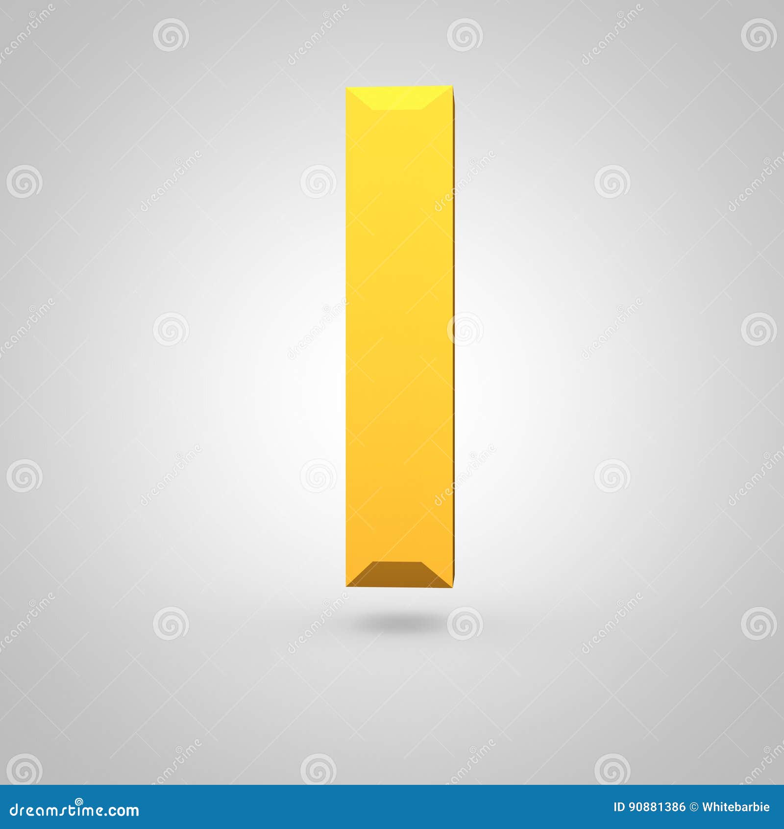 Yellow Low Poly Alphabet Letter L Lowercase Isolated on White ...