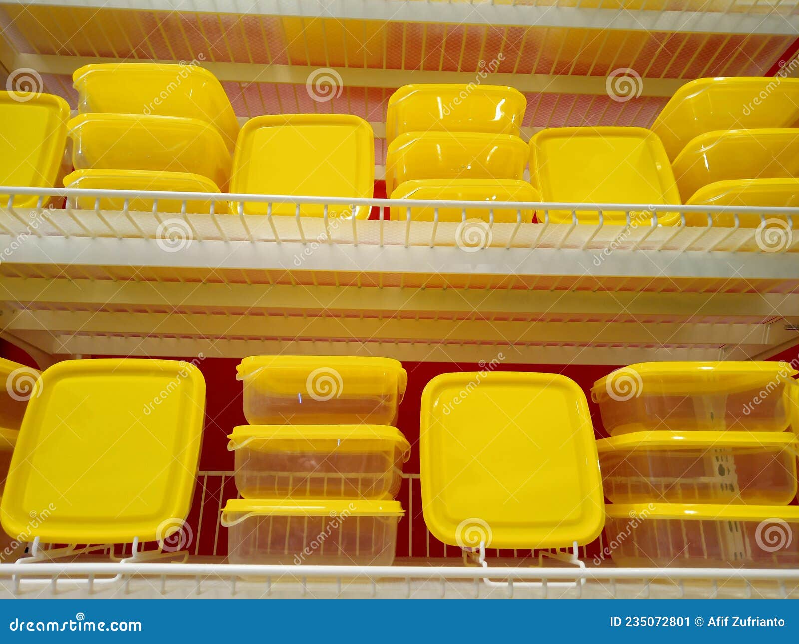 Yellow Lunch Box on the Rack Stock Image - Image of lunch, orange ...