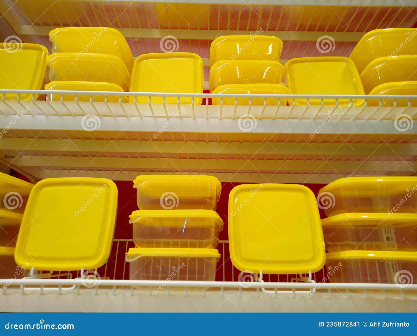 Yellow Lunch Boxes on the Rack Stock Image - Image of orange ...