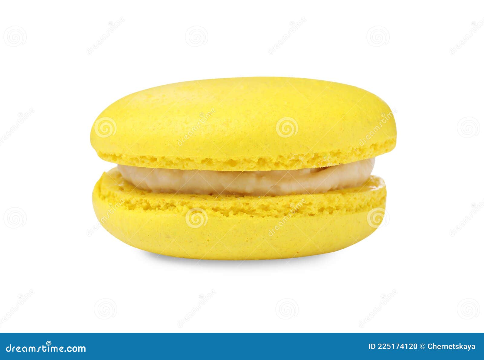 Yellow Macaron Isolated on White. Delicious Dessert Stock Photo - Image ...
