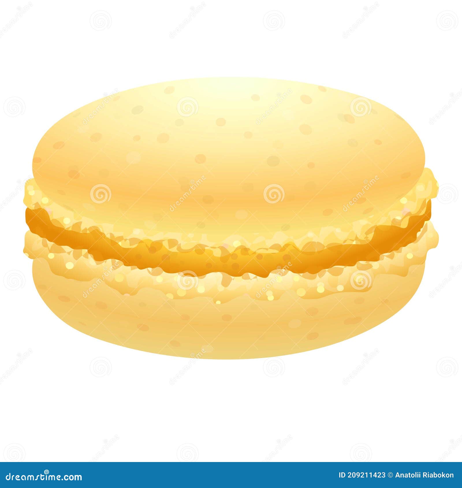 Yellow Macaroon Icon, Cartoon Style Stock Vector - Illustration of ...
