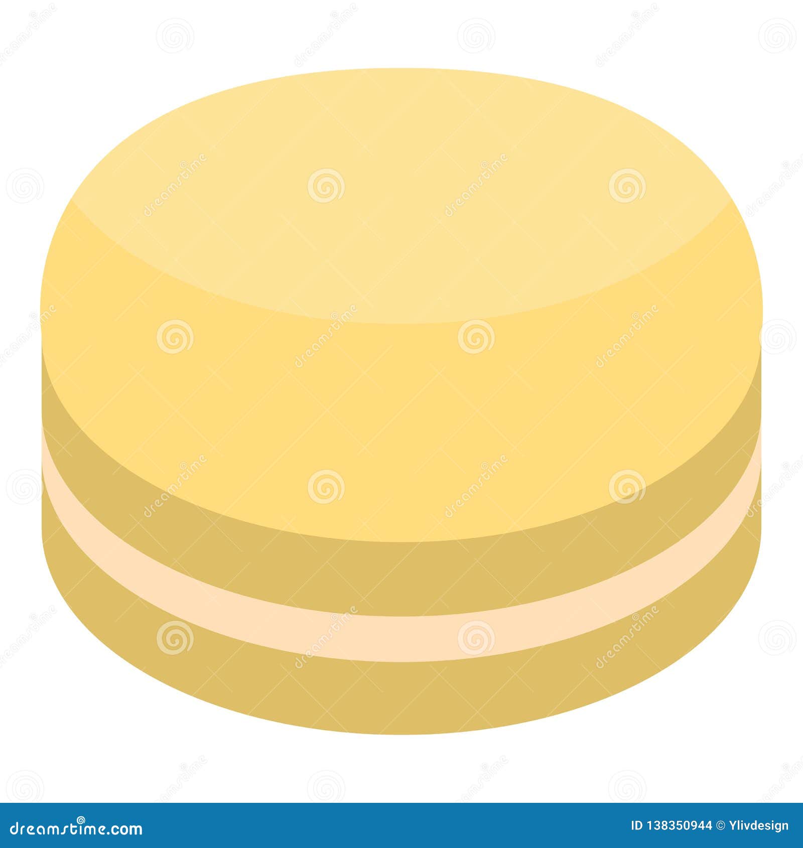 Yellow Macaroon Icon, Isometric Style Stock Vector - Illustration of ...