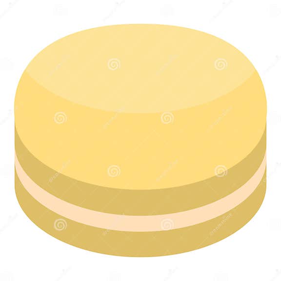 Yellow Macaroon Icon, Isometric Style Stock Vector - Illustration of ...