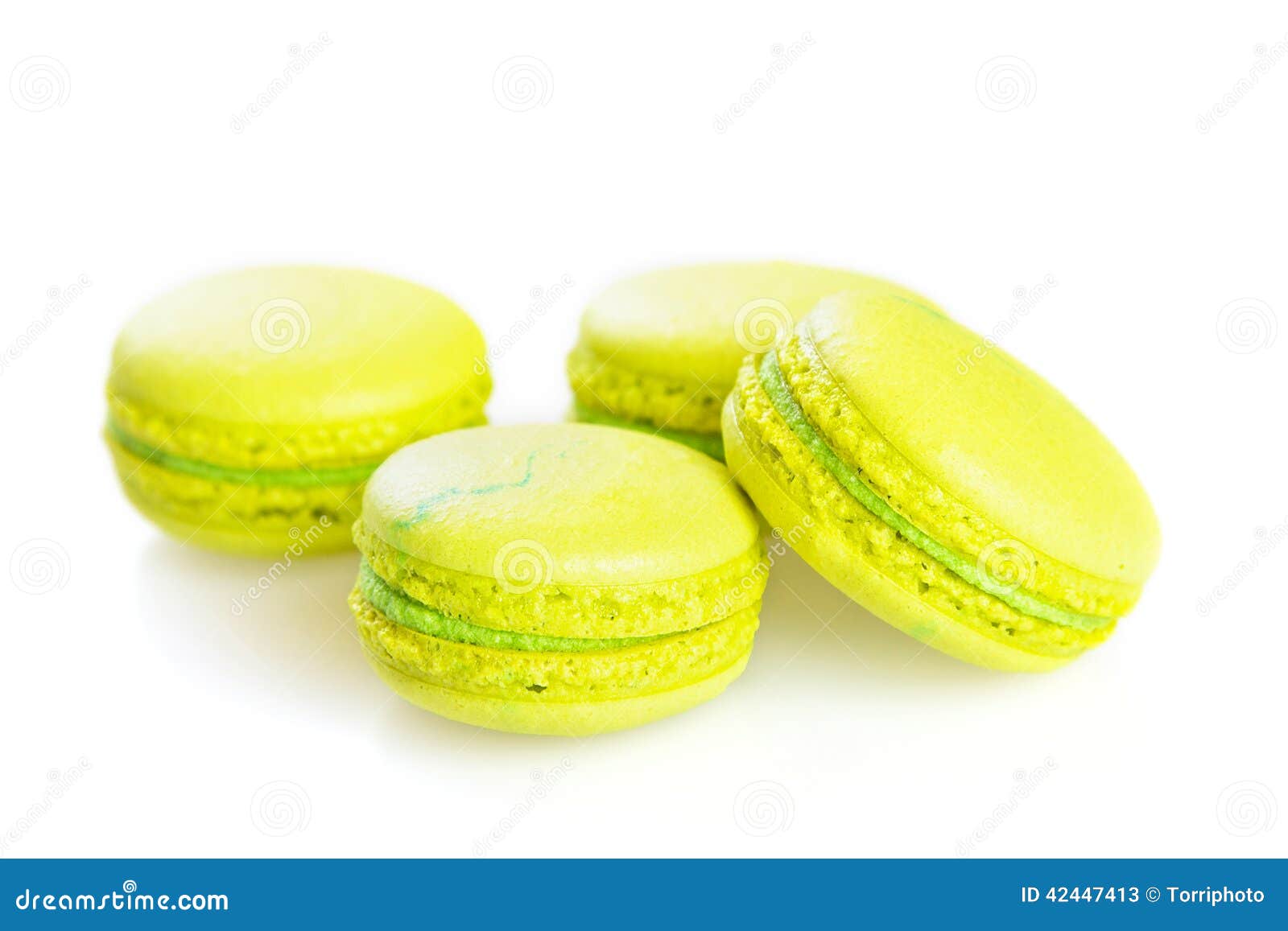 Yellow Macaroons Isolated on White, Selective Focus Stock Image - Image ...