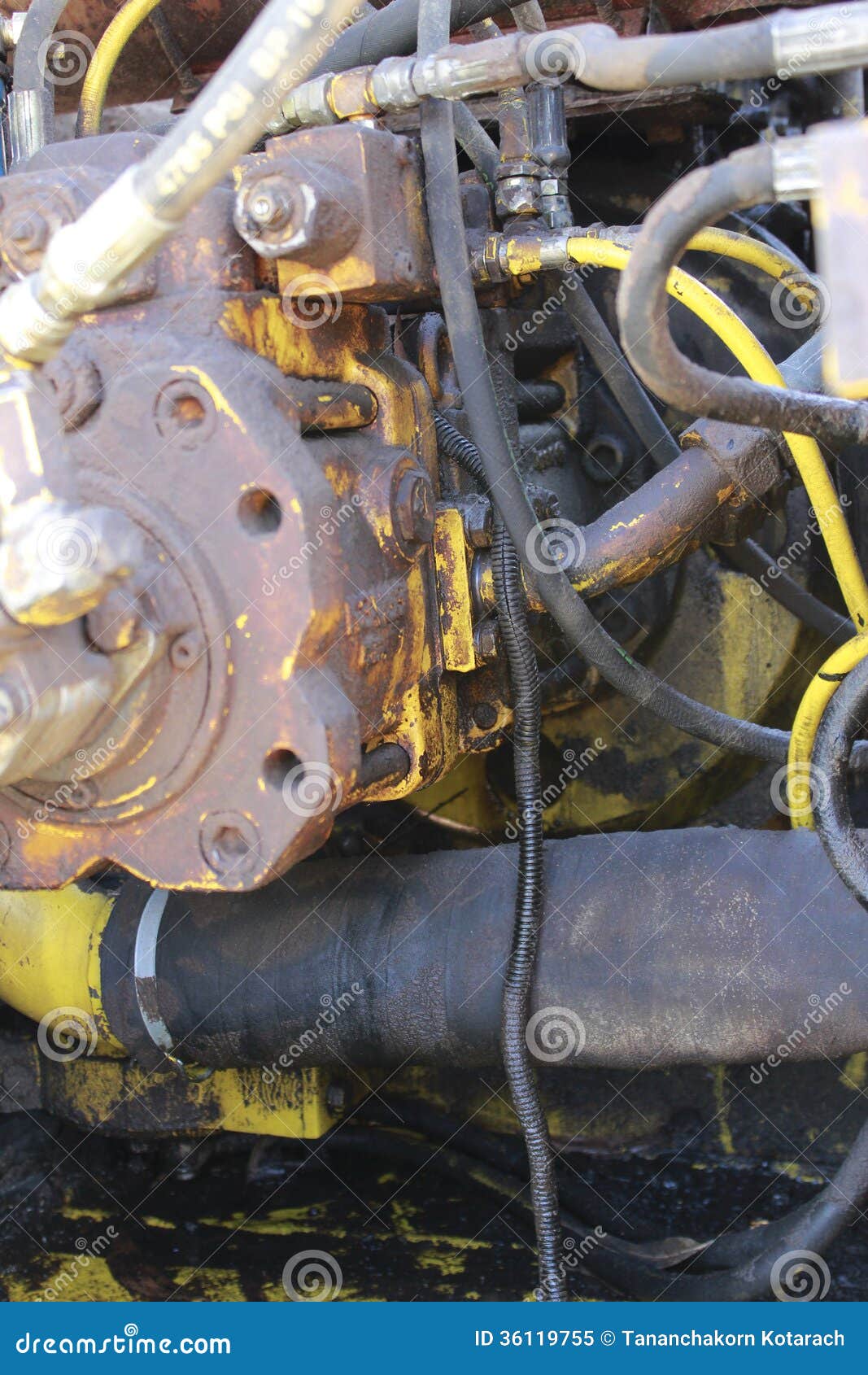 Yellow machine stock image. Image of iron, backhoe, engineer - 36119755