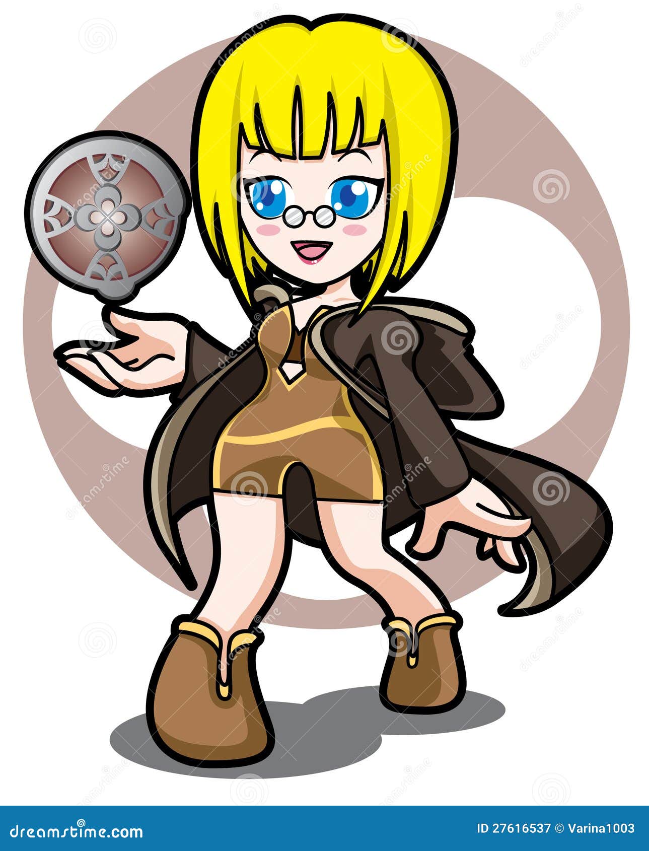 Yellow Magic Potion Cartoon Character With Love Cute Emoticon ...