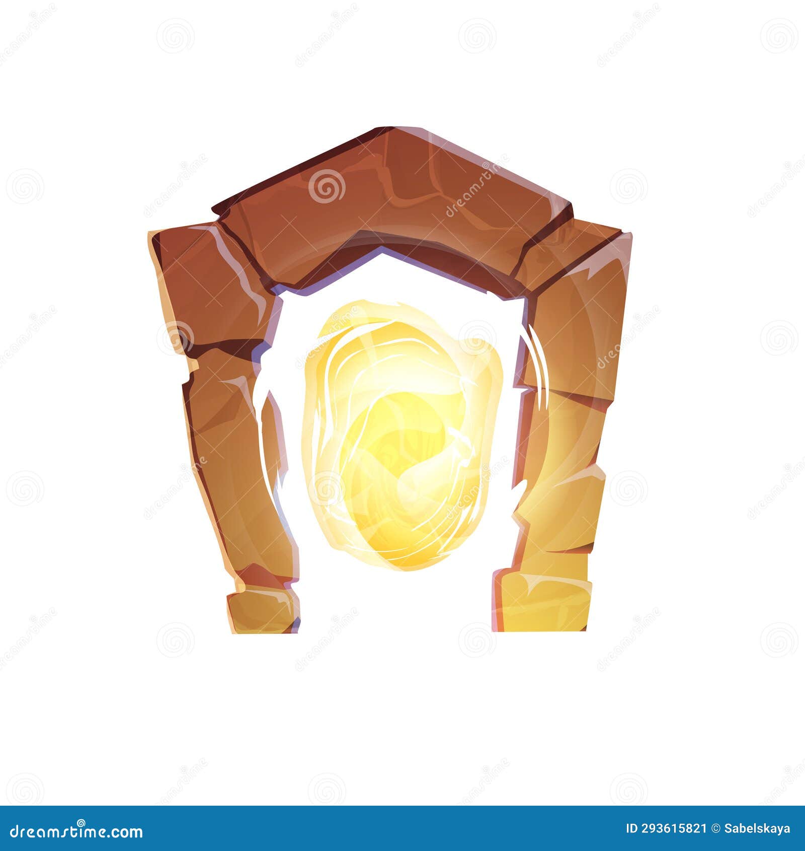 Yellow Magic Portal Flat Style, Vector Illustration Stock Vector ...
