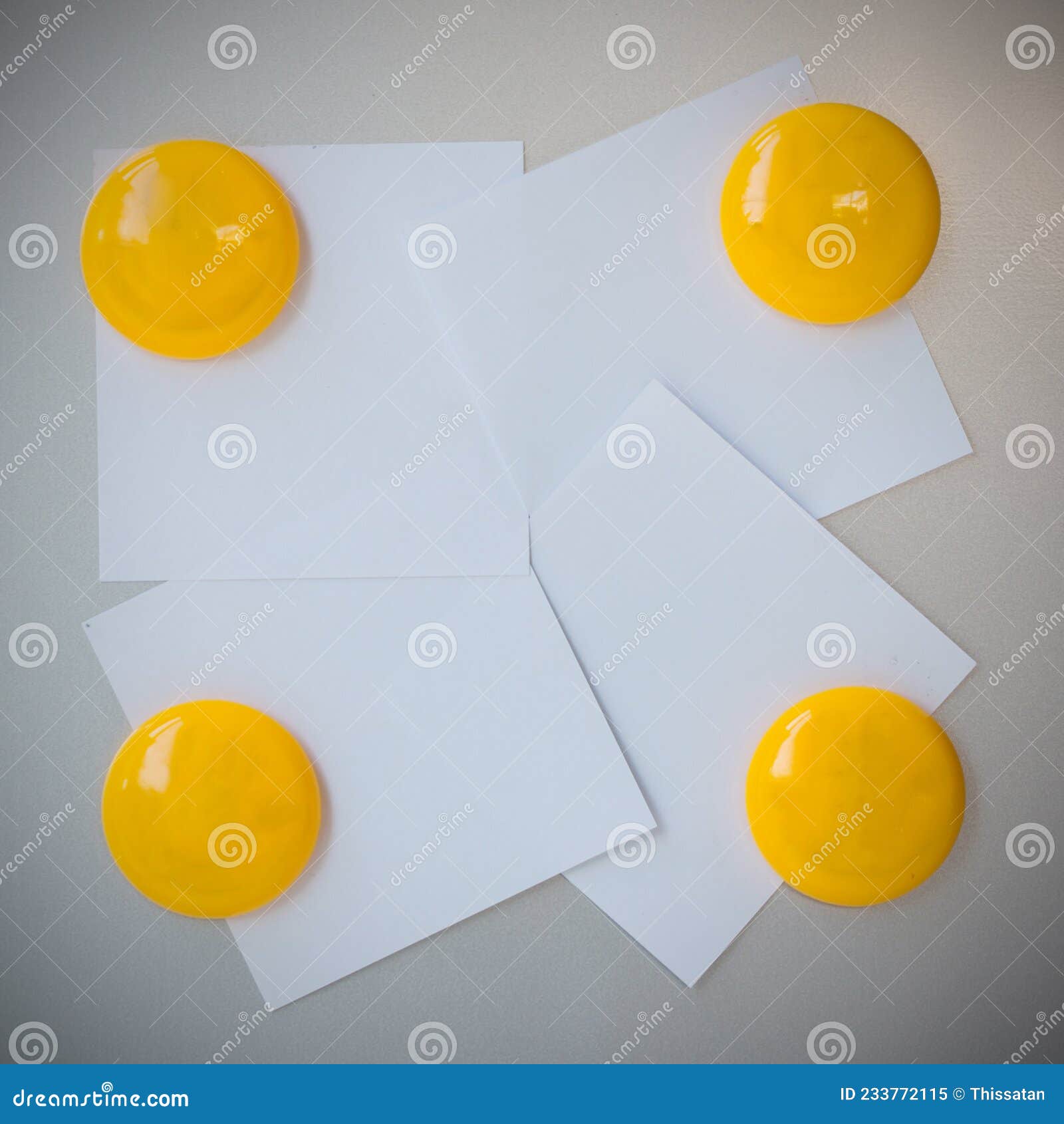 Yellow Magnet Paper Clip on Gray Refrigerator Background for Input Text ...