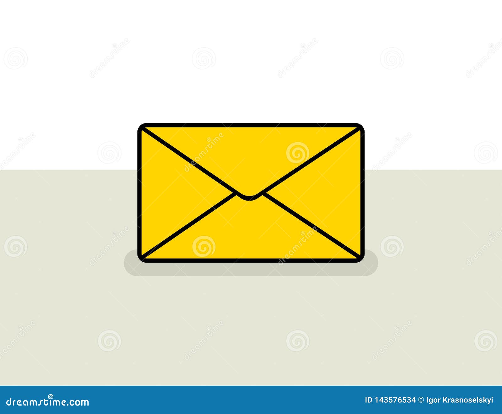 Yellow Mail Envelope in Flat Design. Email Icon Stock Vector ...